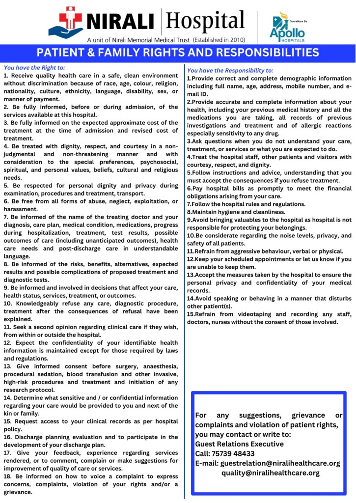 Patients Rights & Responsibilities - Nirali Hospital Navsari